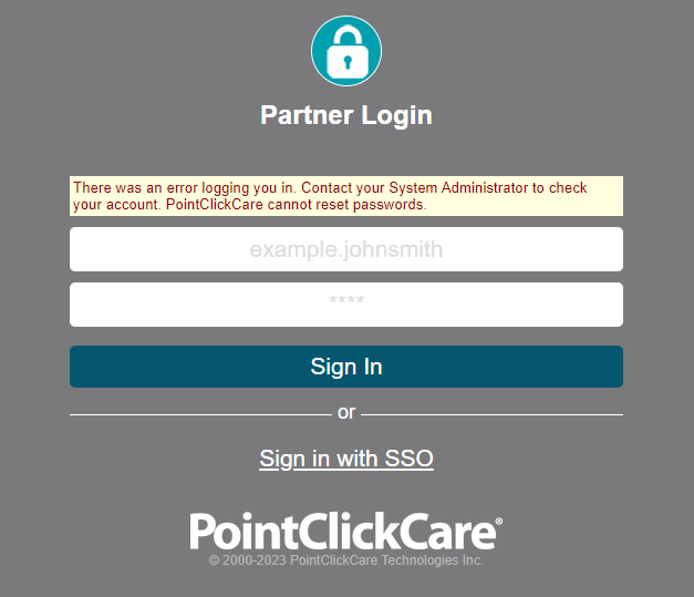 Troubleshooting Guide: 'Sign in with PointClickCare'