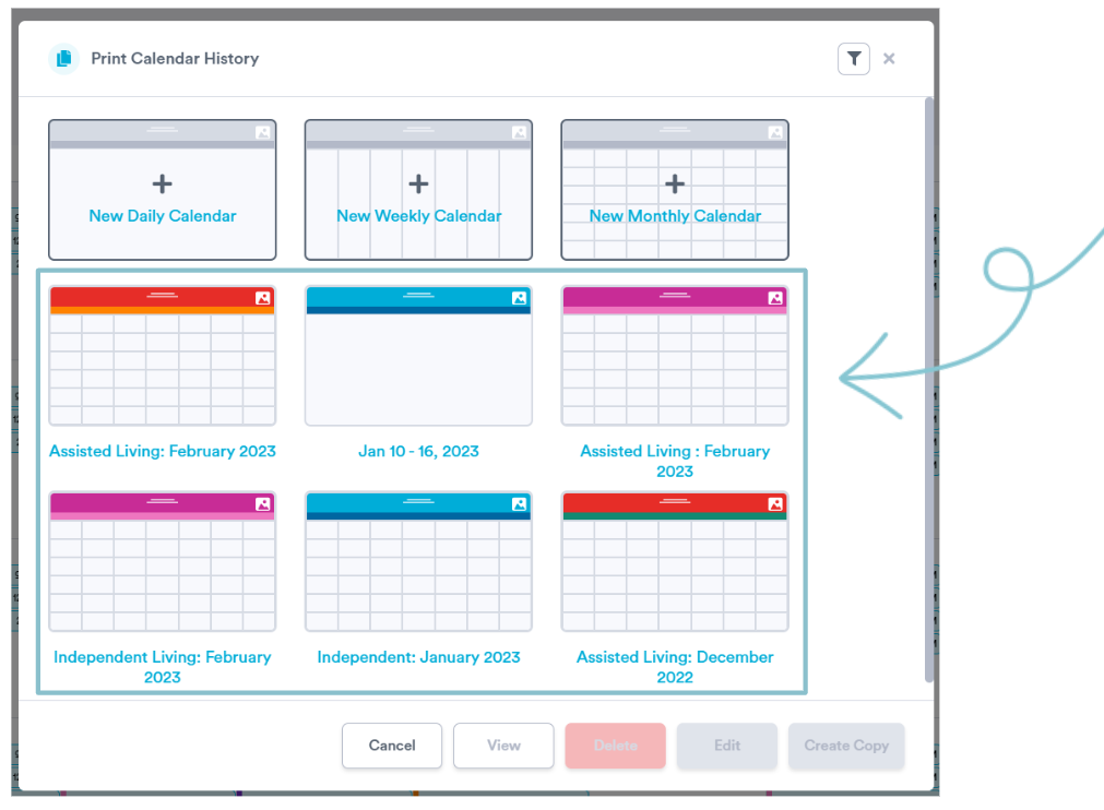 Accessing Your Saved Print Calendars