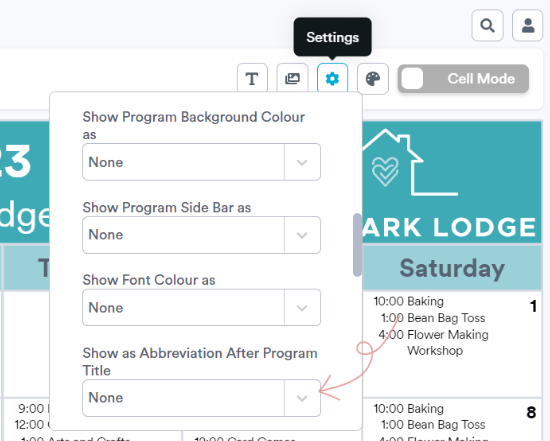 Adding Abbreviations After Programs on Your Print Calendars